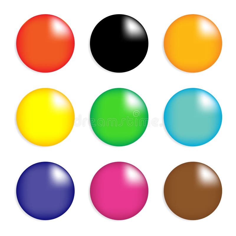 Collection of Colorful Glossy Spheres Isolated on Stock Vector ...