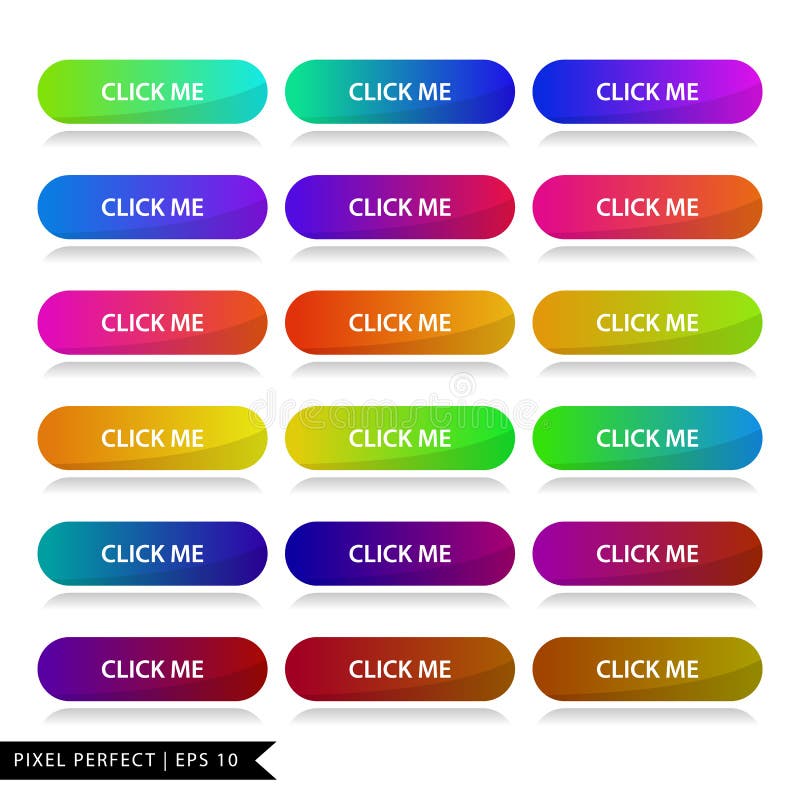 Collection of Colorful Gradients Web Buttons for Websites. Stock Vector ...