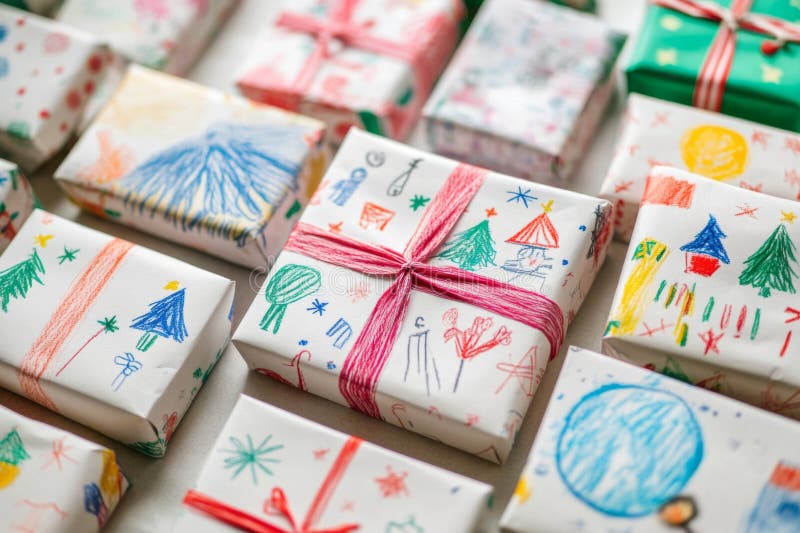 A Collection of Colorful Hand-drawn Gift Wrapping Paper Stock ...