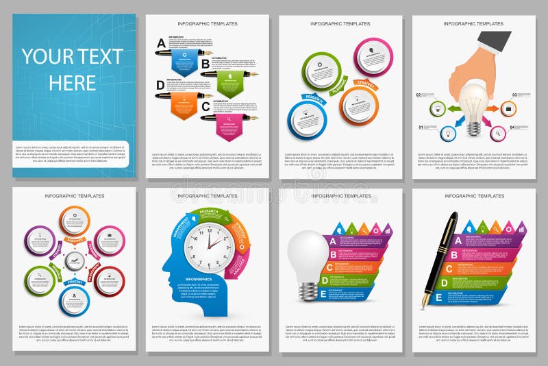 Big Collection of Colorful Infographics. Design Elements Stock Vector ...