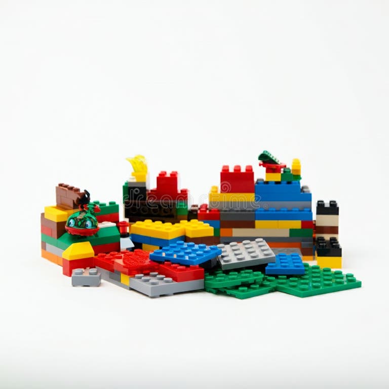A Collection of Colorful Interlocking Plastic Bricks Resembling LEGO ...