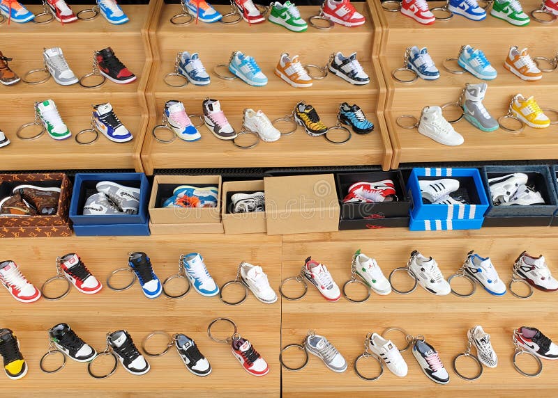 Mini Sneaker Shoes Key Chains Editorial Image - Image of design ...
