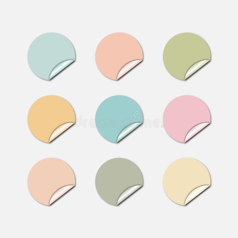 A Collection of Colorful Note Paper Sheets with a Curled Corner, Ready ...