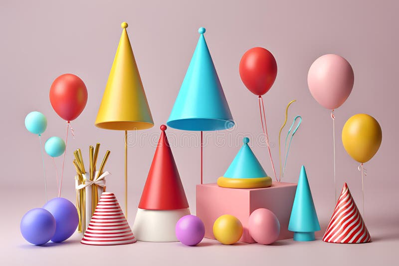 Collection Colorful of Objects Party-themed for Anniversary and ...