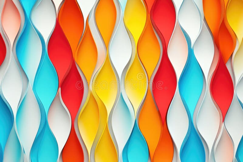 A Collection of Colorful Paper Waves in Various Shapes and Sizes Stock ...