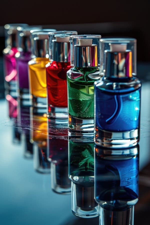 Colorful Perfume Bottles stock image. Image of design - 374478821