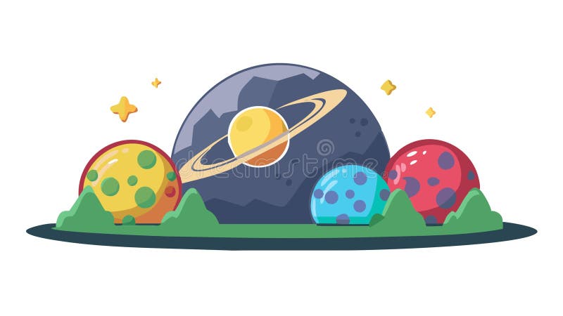 Collection of Colorful Planets with Rings Vector Set, Vector Design ...