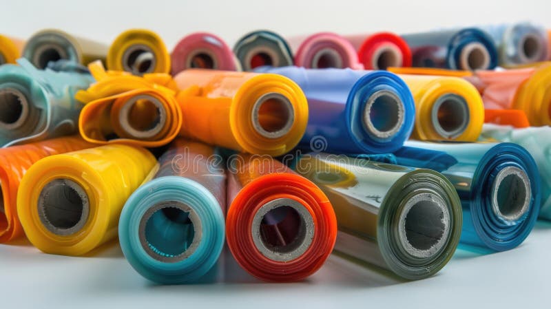 Multi-colored Plastic Rolls Stock Photo - Image of generated, craft ...