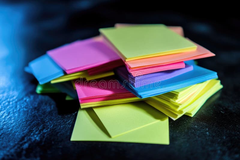 A Collection of Colorful Post-it Notes Stacked on a Table, Great for ...