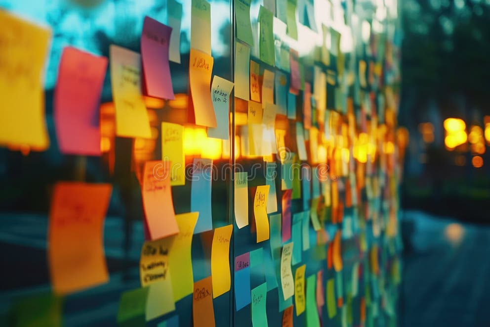 Post-it Notes Wall stock photo. Image of coding, taking - 377254070
