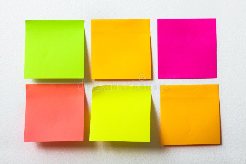 Collection of Colorful Post it Paper Note on White Background Stock ...