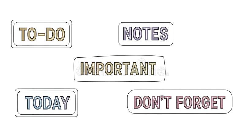Colorful Reminder Notes: To-Do List, Important Tasks, and Notes Stock ...