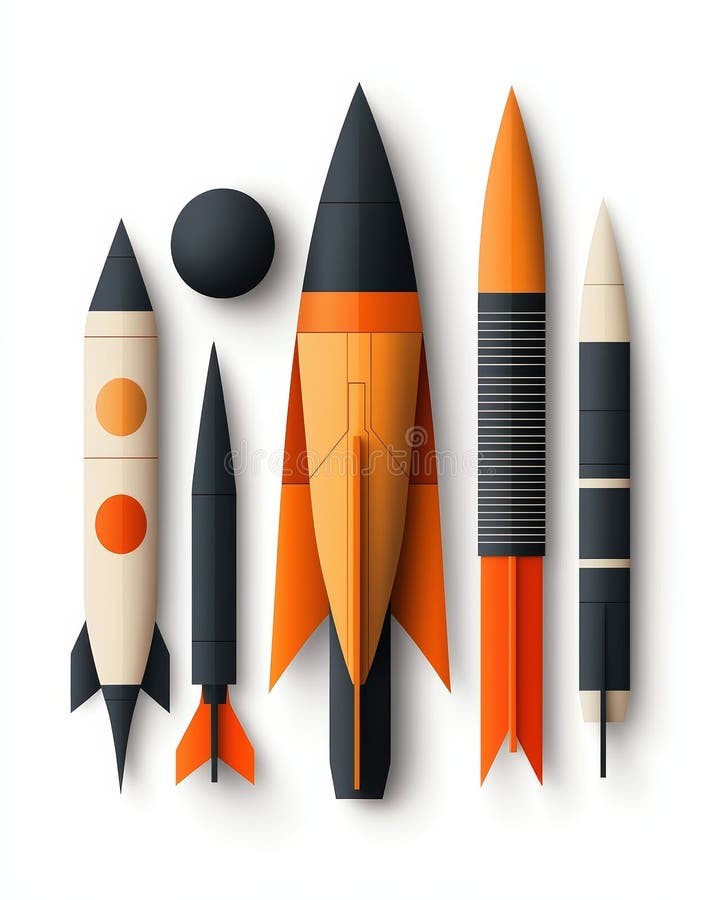 A Collection of Colorful Rocket Illustrations Showcasing Various ...