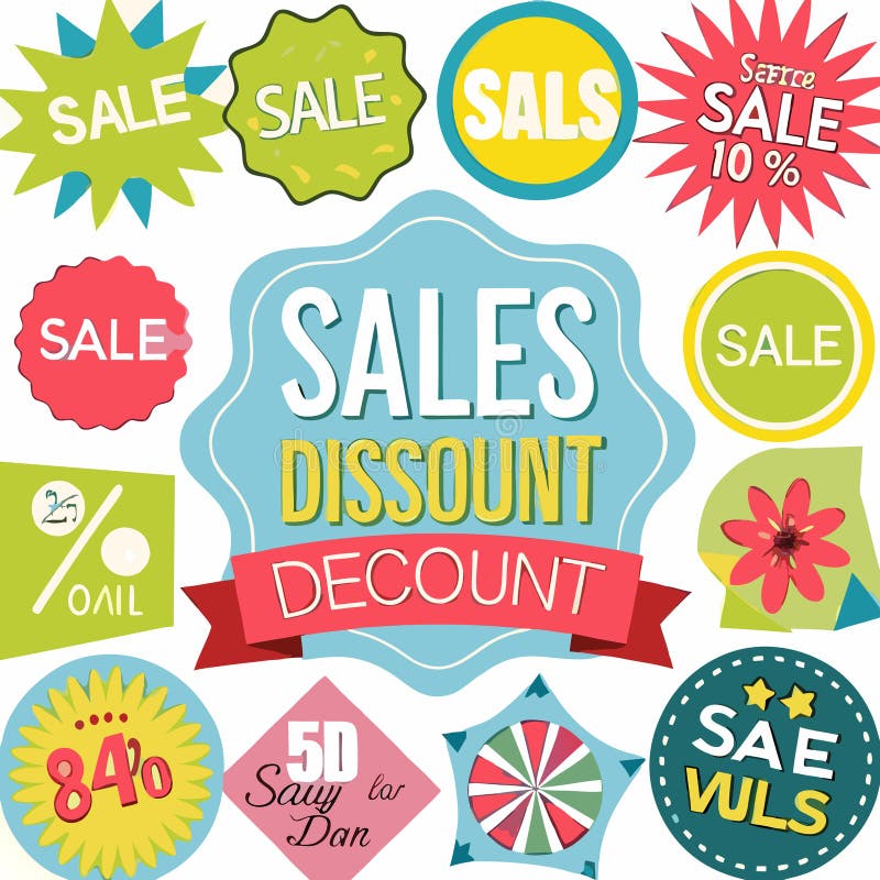 Discount Labels with Sheeps Stock Vector - Illustration of mega, banner ...