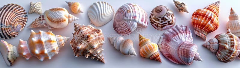 A Collection of Colorful Seashells in Various Shapes and Sizes ...