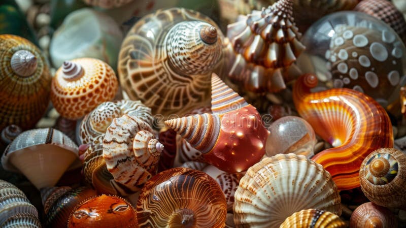 Colorful seashells. stock image. Image of background - 19848551