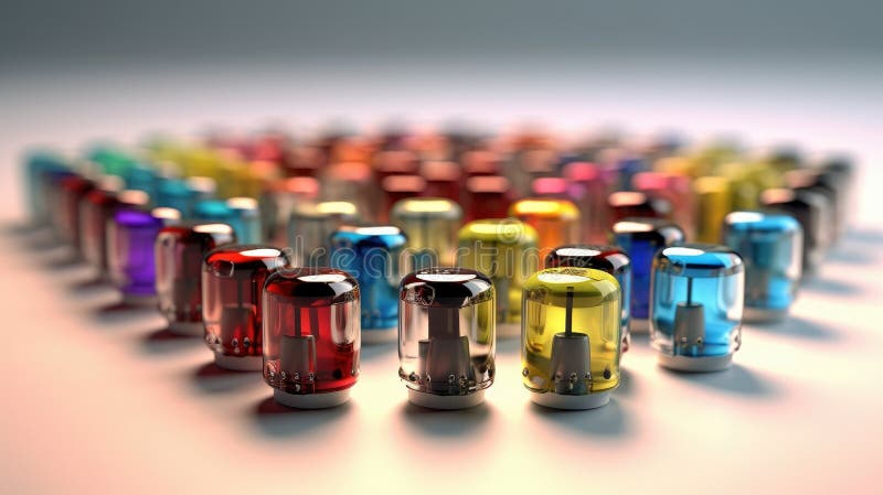 Collection of Colorful, Shiny Metal Objects Arranged in Shape of an ...