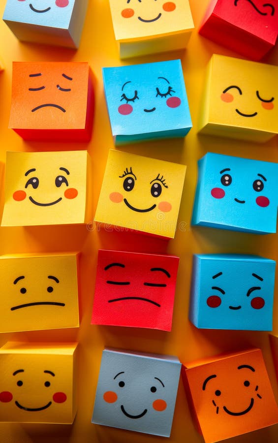 A Collection of Smiley Emoticons in Various Colors Stock Image - Image ...