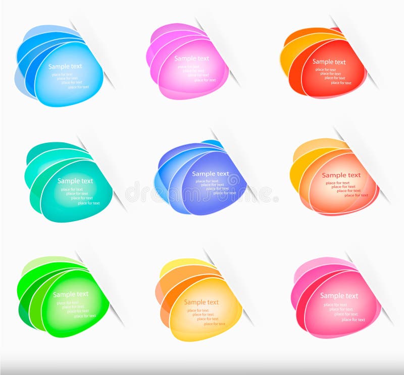 Collection of Colorful Speech and Thought Bubbles. Stock Vector ...