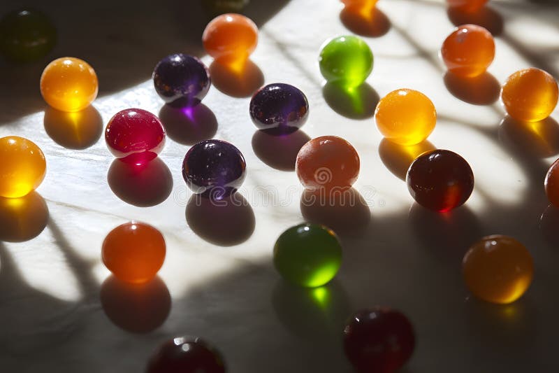 Assorted Color Spheres Scattered on a White Surface Stock Illustration ...