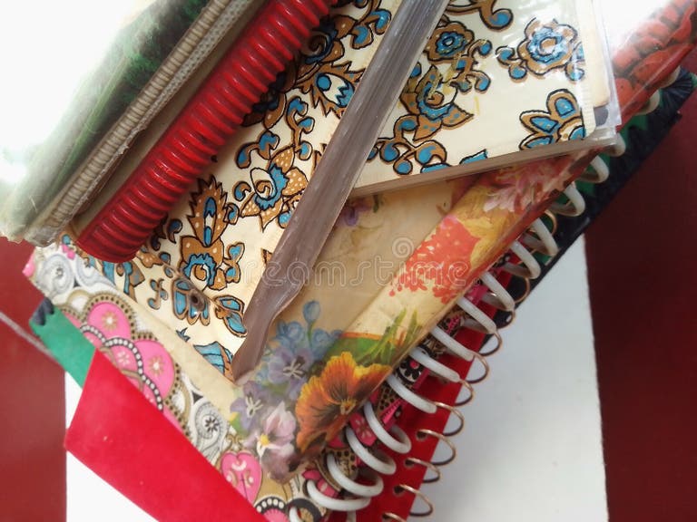 Collection of Colorful Spiral Bound Notebooks Stock Photo - Image of ...