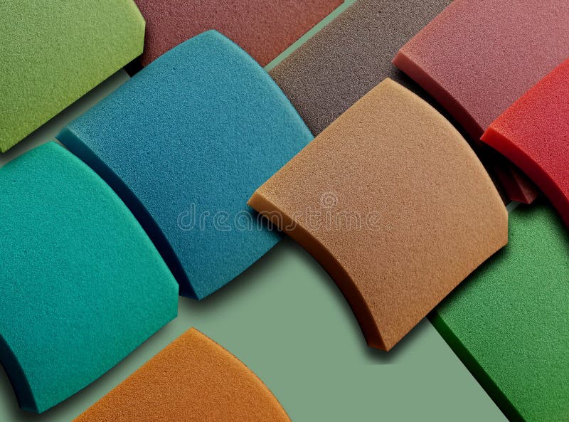 A Collection of Colorful Square Sponge Foam Neatly Arranged Stock Photo ...
