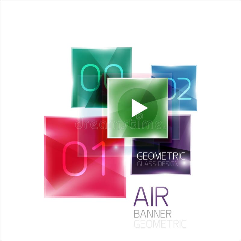 Collection of Colorful Square Web Boxes Stock Illustration ...