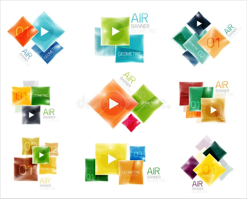 Collection of Colorful Square Web Boxes Stock Vector - Illustration of ...