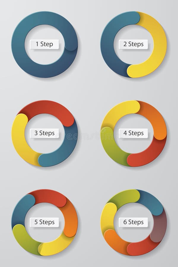 Collection of Colorful Step Circle. Vector Illustration. Stock Vector ...