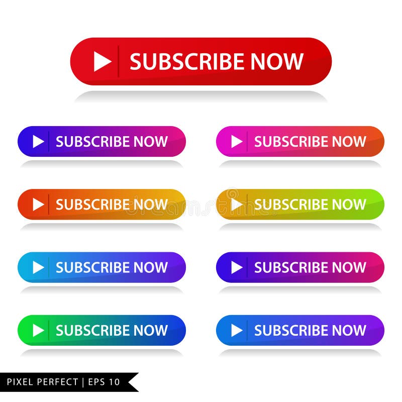 Collection of Colorful Subscribe Now Glossy Gradient Button. Stock ... Collection of Colorful Subscribe Now Glossy Gradient Button. Stock ...