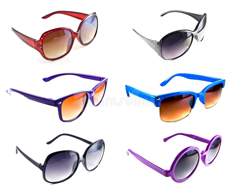 Collection of Colorful Sunglasses Stock Photo - Image of isolated ...