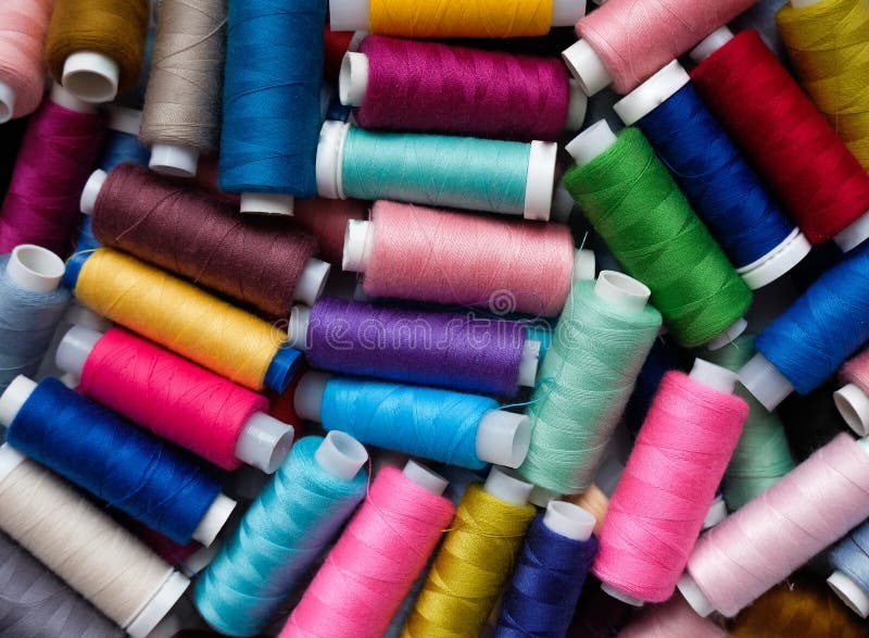 Collection of Colorful Threads Stock Photo - Image of stitch, spool ...