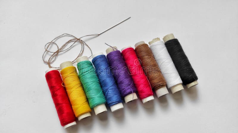 A Collection of Threads with Various Colors Stock Image - Image of ...