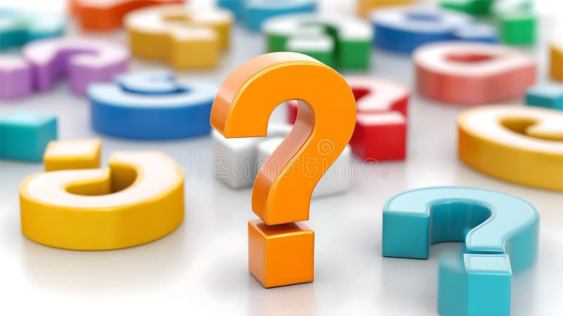 A Collection of Colorful, Three-dimensional Question Marks are ...