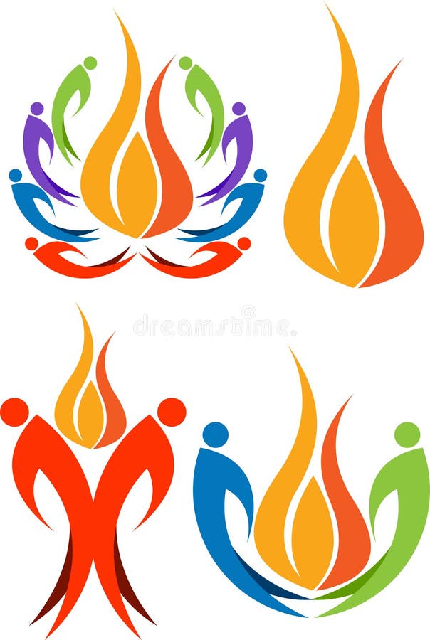 Blue flame leaf logo stock vector. Illustration of idea - 39719146