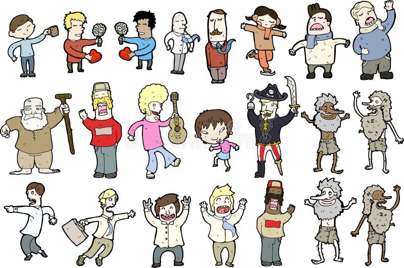 Collection of Comic Characters Stock Vector - Illustration of active ...