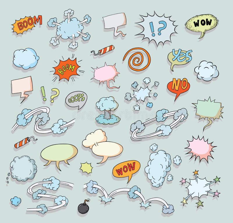 Collection of Comic Icons. Vector Illustration. Stock Vector ...