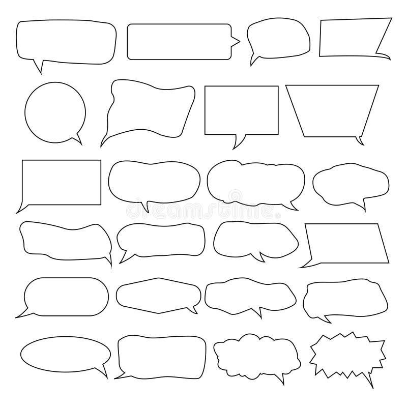 Collection of Comment Template Sketches Stock Vector - Illustration of ...