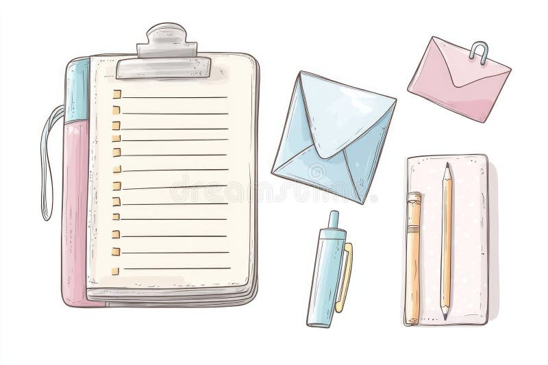 A Collection of Common Office Supplies on a Desk Stock Photo - Image of ...