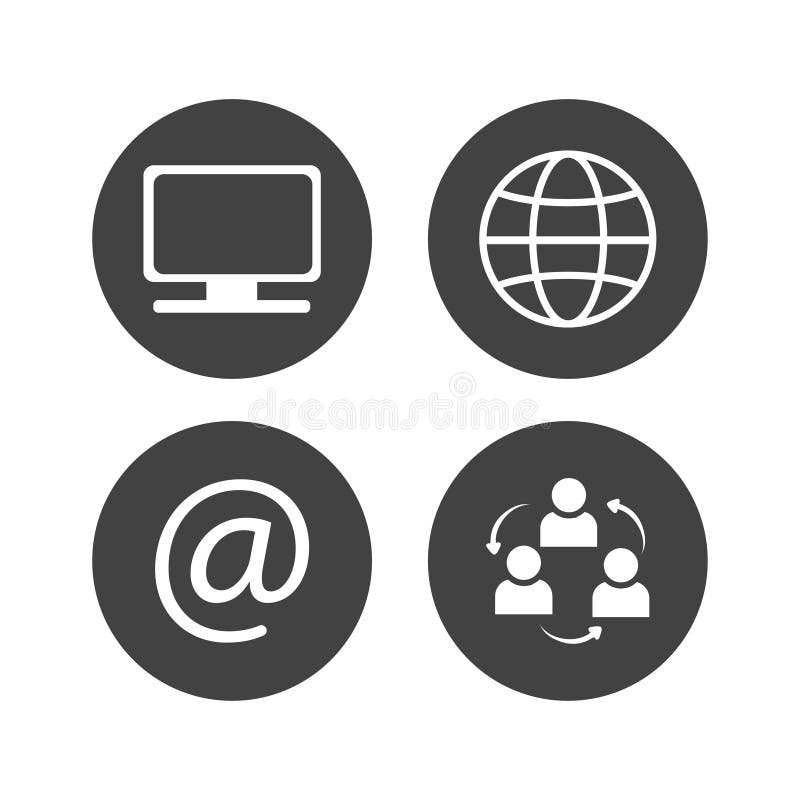 Collection Of Communication Symbols. Contact, E-mail, Mobile Phone ...