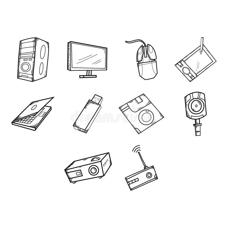 Computer icon set stock vector. Illustration of desktop - 258606009