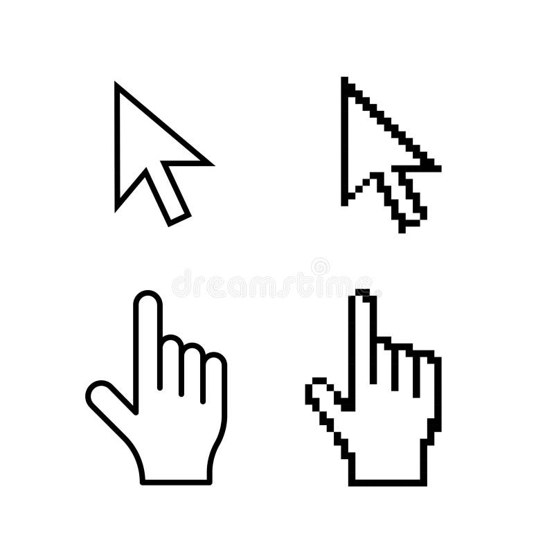 Collection of Computer Pointer and Cursor Sign in Flat Style Stock ...