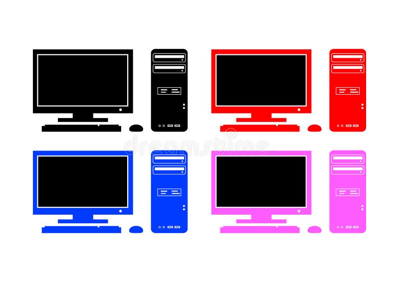 Collection of computers stock vector. Illustration of blue - 19769620