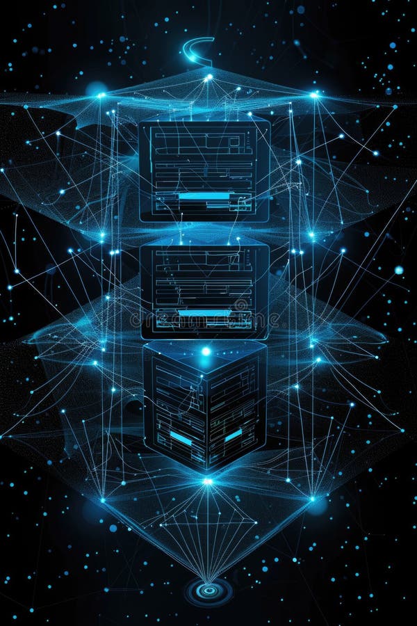 A Collection of Computers Stacked on Top of a Computer Tower Stock ...