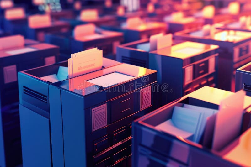 A Collection of Computers Stacked on Top of Each Other Stock Photo ...