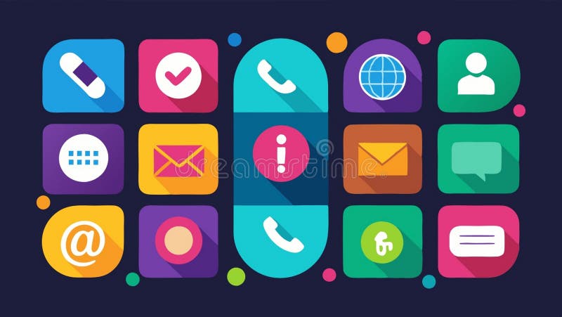 Collection of Connect Icons.Contact Us Icon Set.Contact and ...