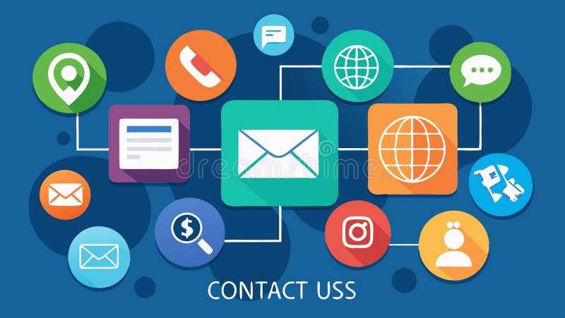 Collection of Connect Icons.Contact Us Icon Set.Contact and ...