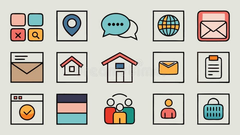 Collection of Connect Icons.Contact Us Icon Set.Contact and ...