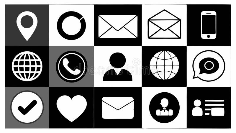 Collection of Connect Icons.Contact Us Icon Set.Contact and ...