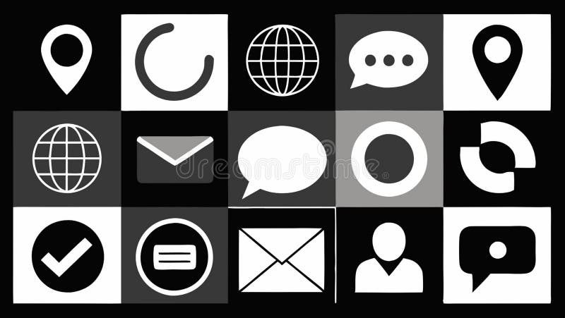 Collection of Connect Icons.Contact Us Icon Set.Contact and ...